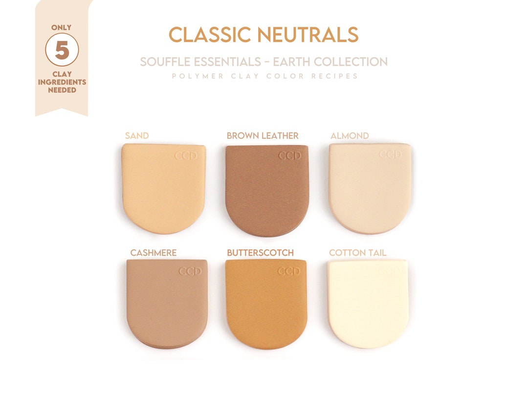 Polymer Clay Color Recipe Classic Neutrals Earth Collection - Etsy