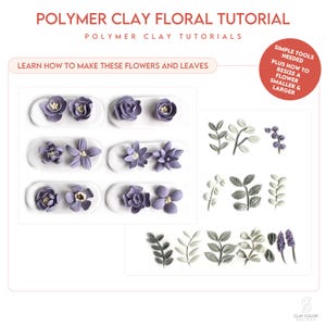 Polymer Clay Floral Tutorial Collection. Mother’s Day Gift. Step by ...