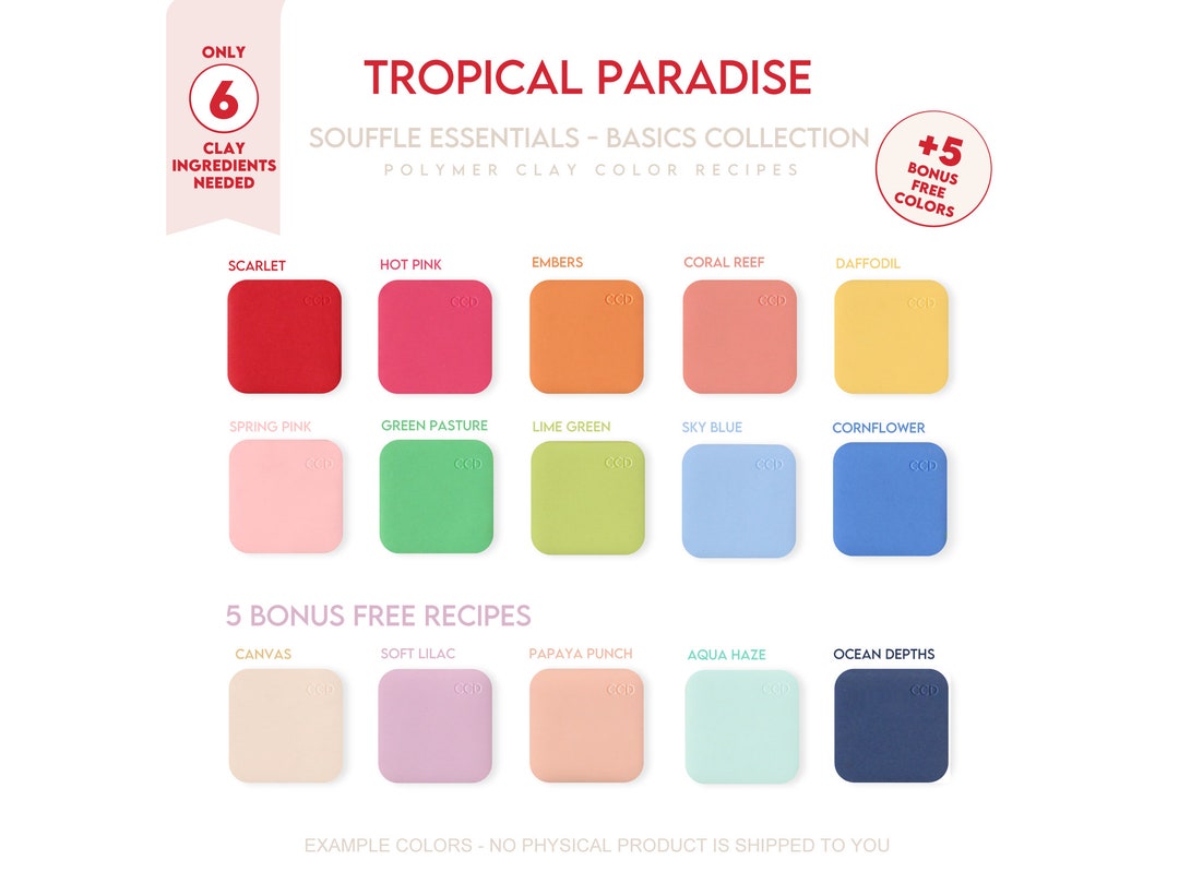 Polymer Clay Color Recipe - Tropical Paradise - Summer, Spring Fashion ...