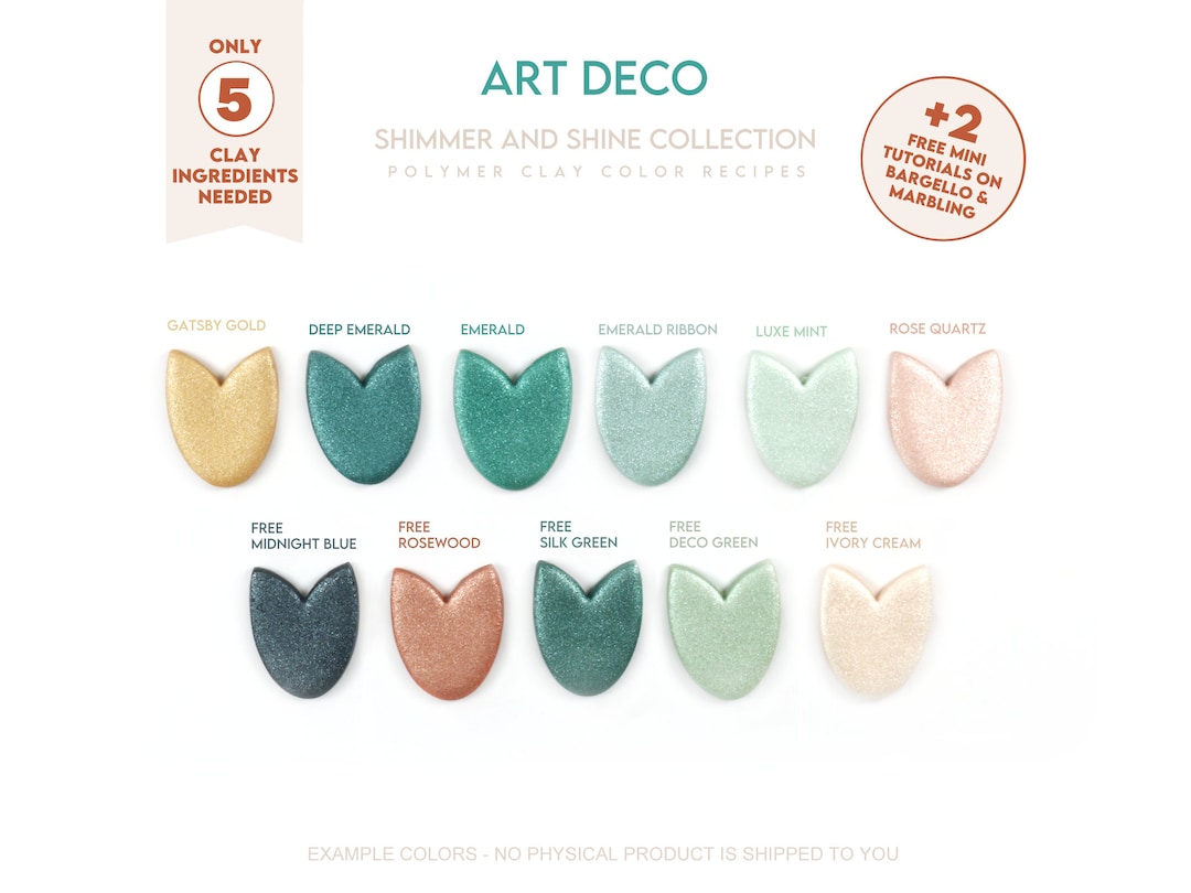 Polymer Clay Color Recipe - Art Deco - Cernit Pearl and Cernit Metallic ...