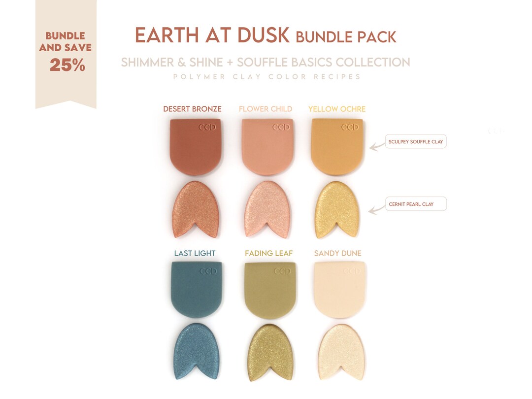 Polymer Clay Color Recipe Earth at Dusk Bundle Pack-sculpey - Etsy