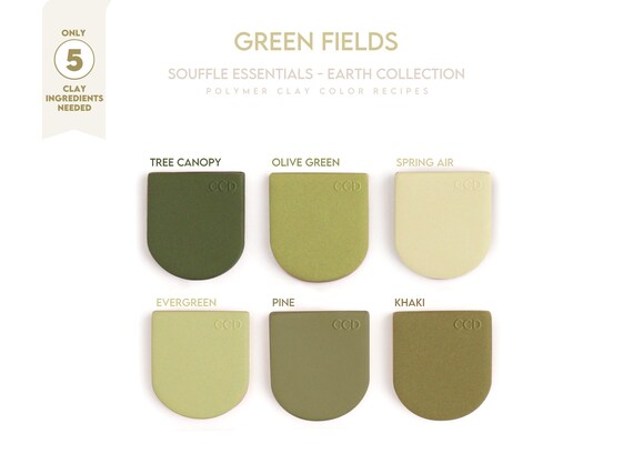 Polymer Clay Color Recipe Green Fields Earth Collection | Etsy