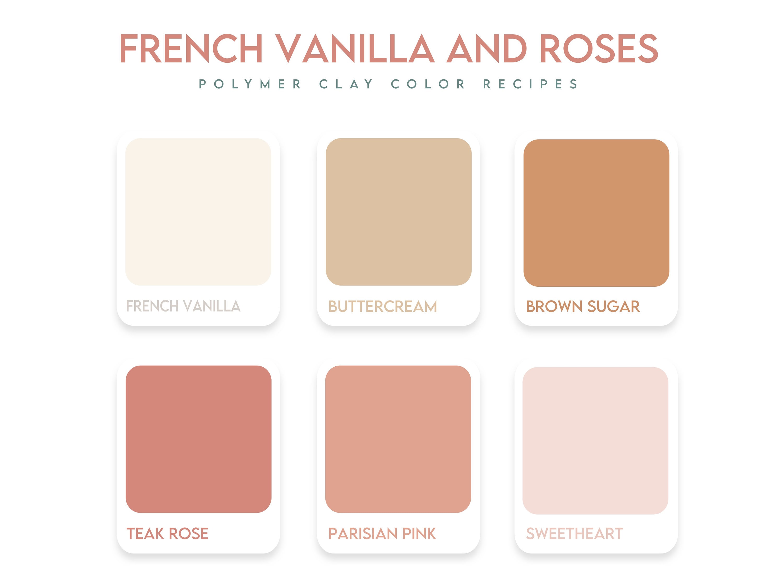 Polymer Clay Color Recipe French Vanilla and Roses Sculpey - Etsy