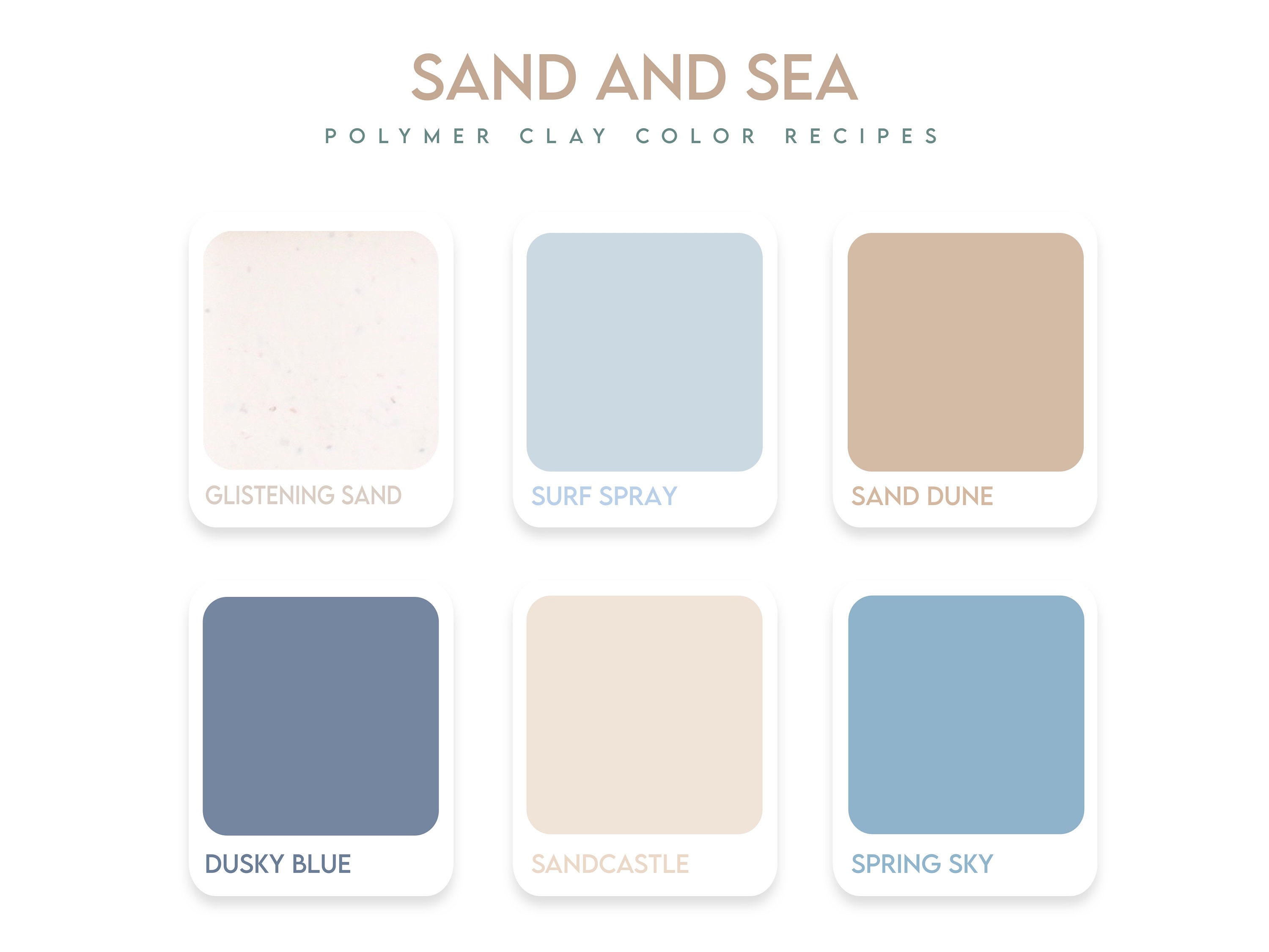 Polymer Clay Color Recipe Sand and Sea Sculpey Souffle and - Etsy