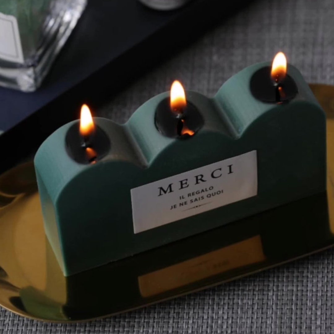 Geometric Building Block Module Abstract Lovers Scented Candle Silicone ...