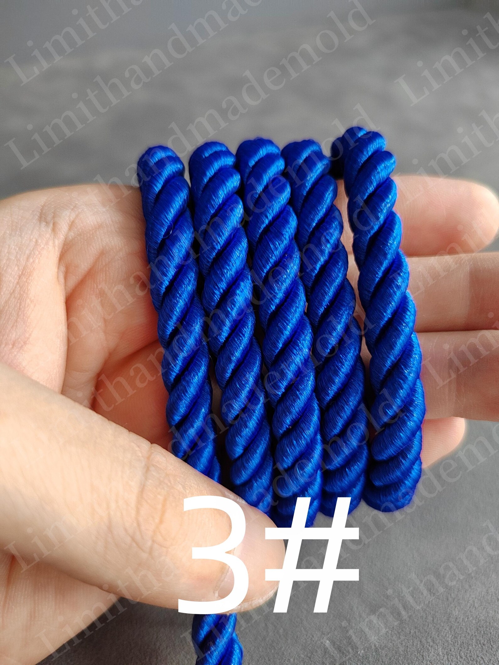 8mm Round Braided Cord, Rayon Rope, 8mm Satin Cord, 3-ply Twisted Round ...