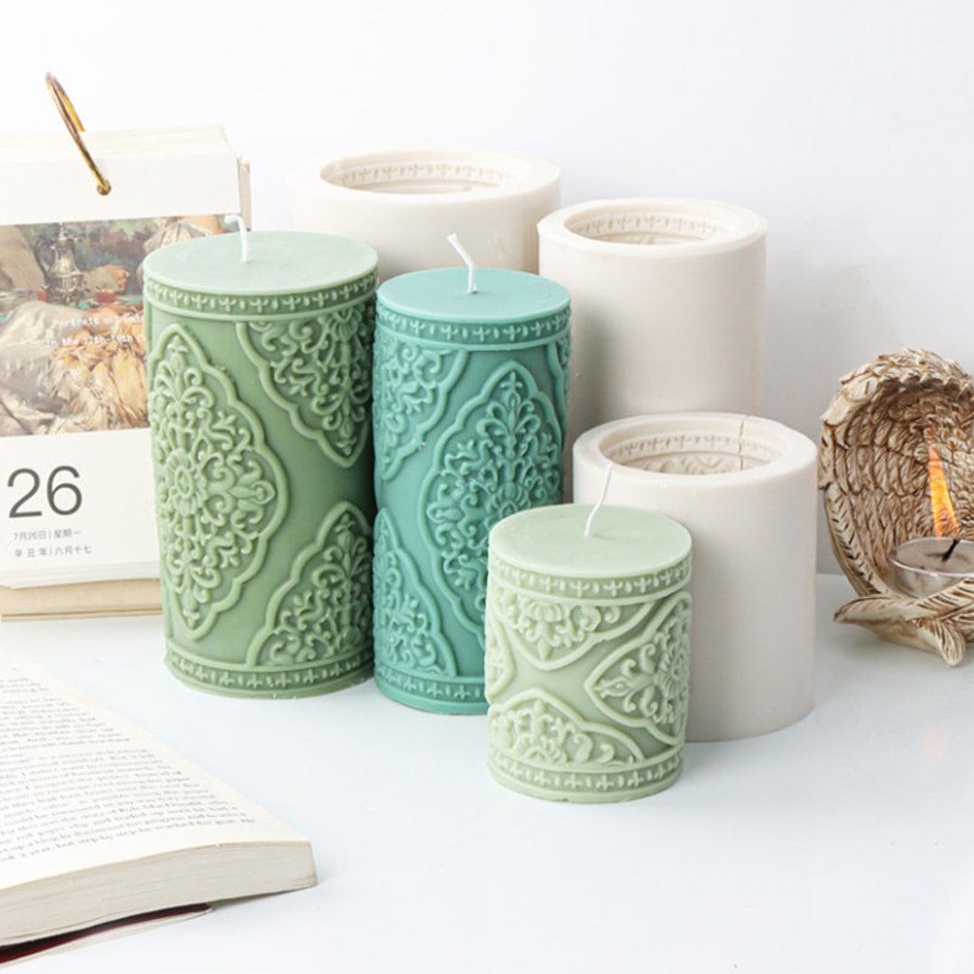 New Nordic Style Cylindrical Pattern Candle Silicone Mould for Making ...