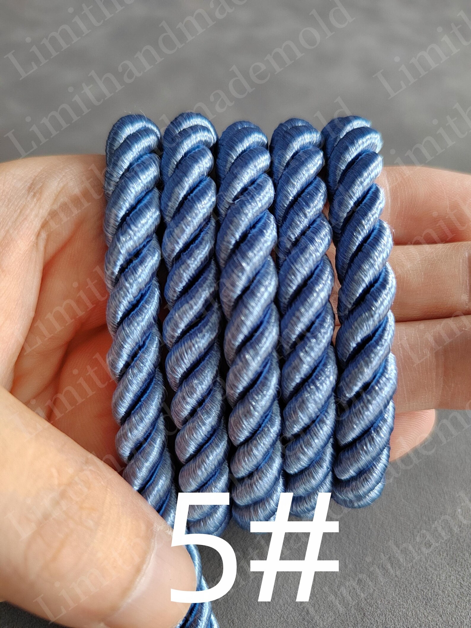 8mm Round Braided Cord, Rayon Rope, 8mm Satin Cord, 3-ply Twisted Round ...