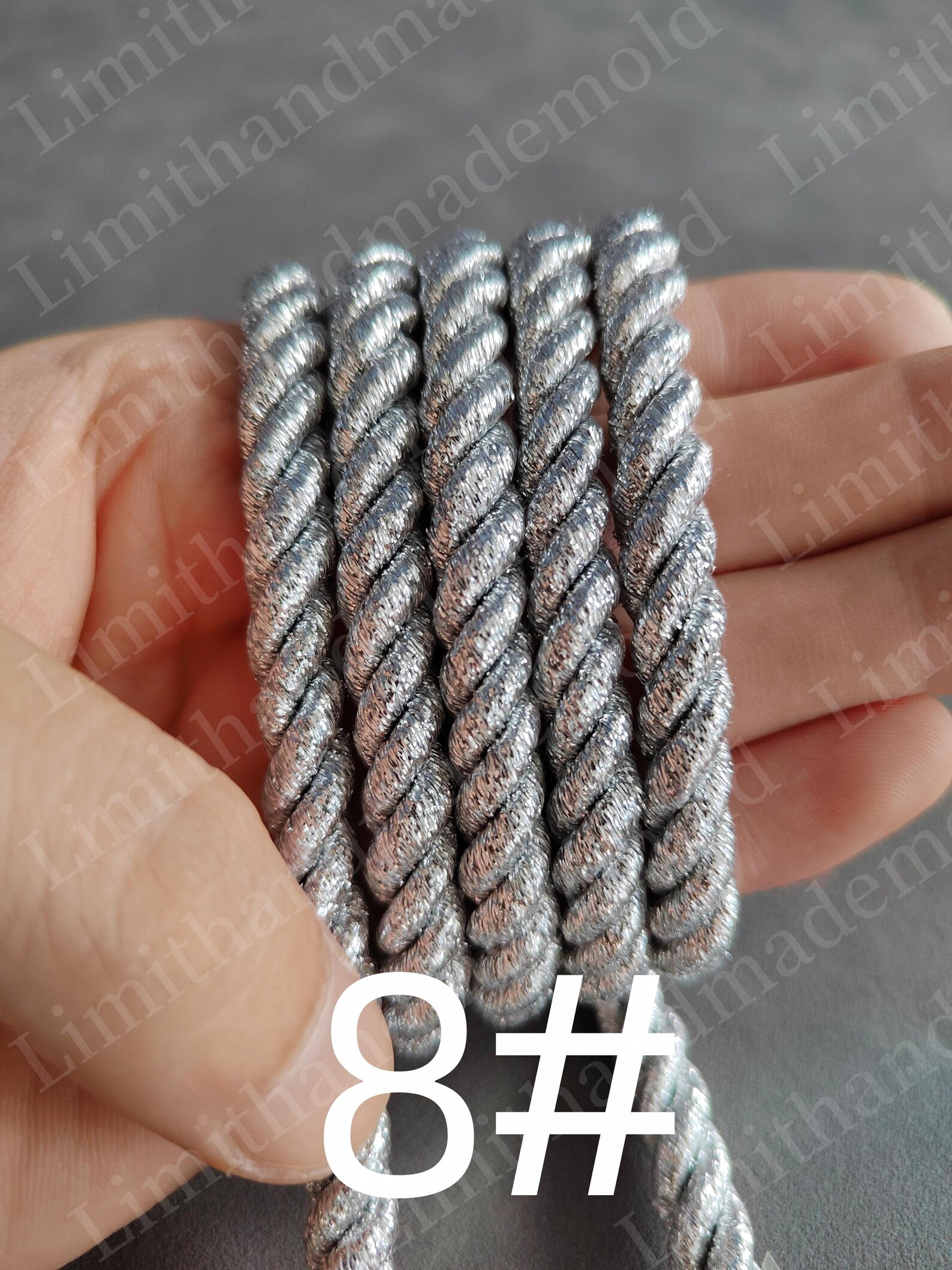 8mm Round Braided Cord, Rayon Rope, 8mm Satin Cord, 3-ply Twisted Round ...