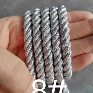 8mm Round Braided Cord, Rayon Rope, 8mm Satin Cord, 3-ply Twisted Round ...