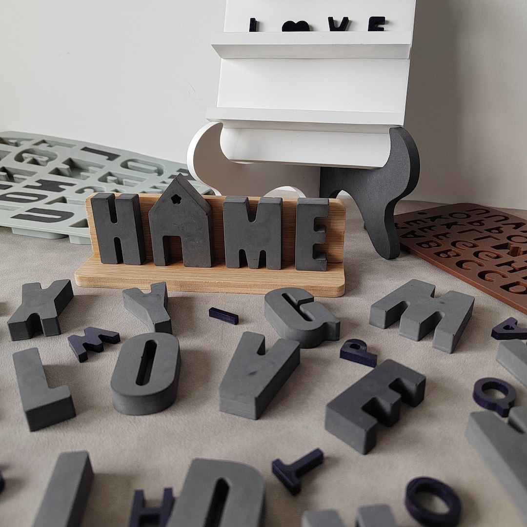 Large A-Z 26 Alphabet Silicone Mold,letters Home Decoration Silicone ...