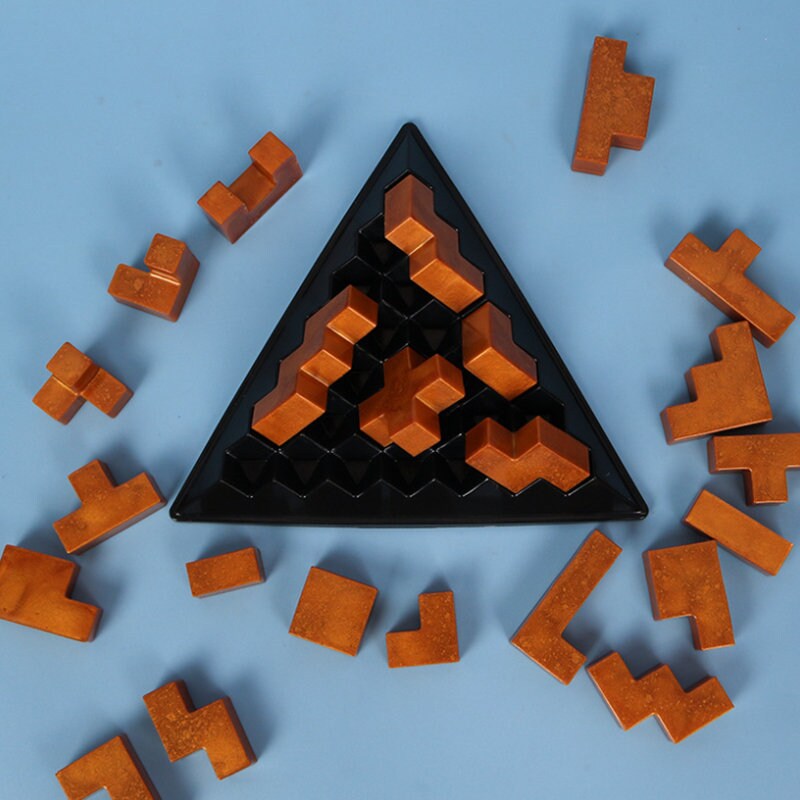 3D Puzzles Game Pyramid Jigsaw Block Building Epoxy Resin - Etsy