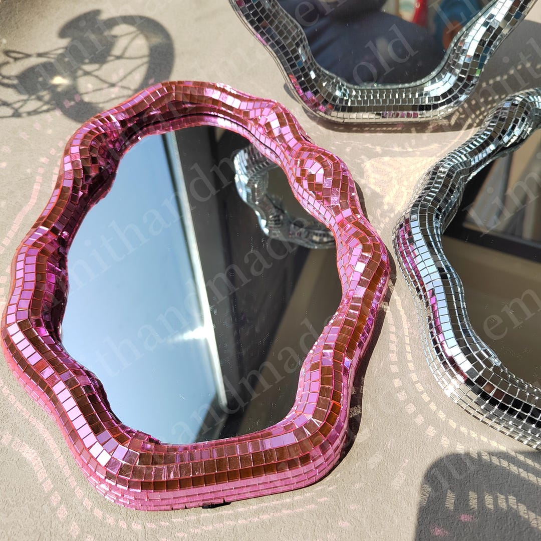 Disco Mirror Wavy,wall Decor Mirror,handmade Gift for Her - Etsy