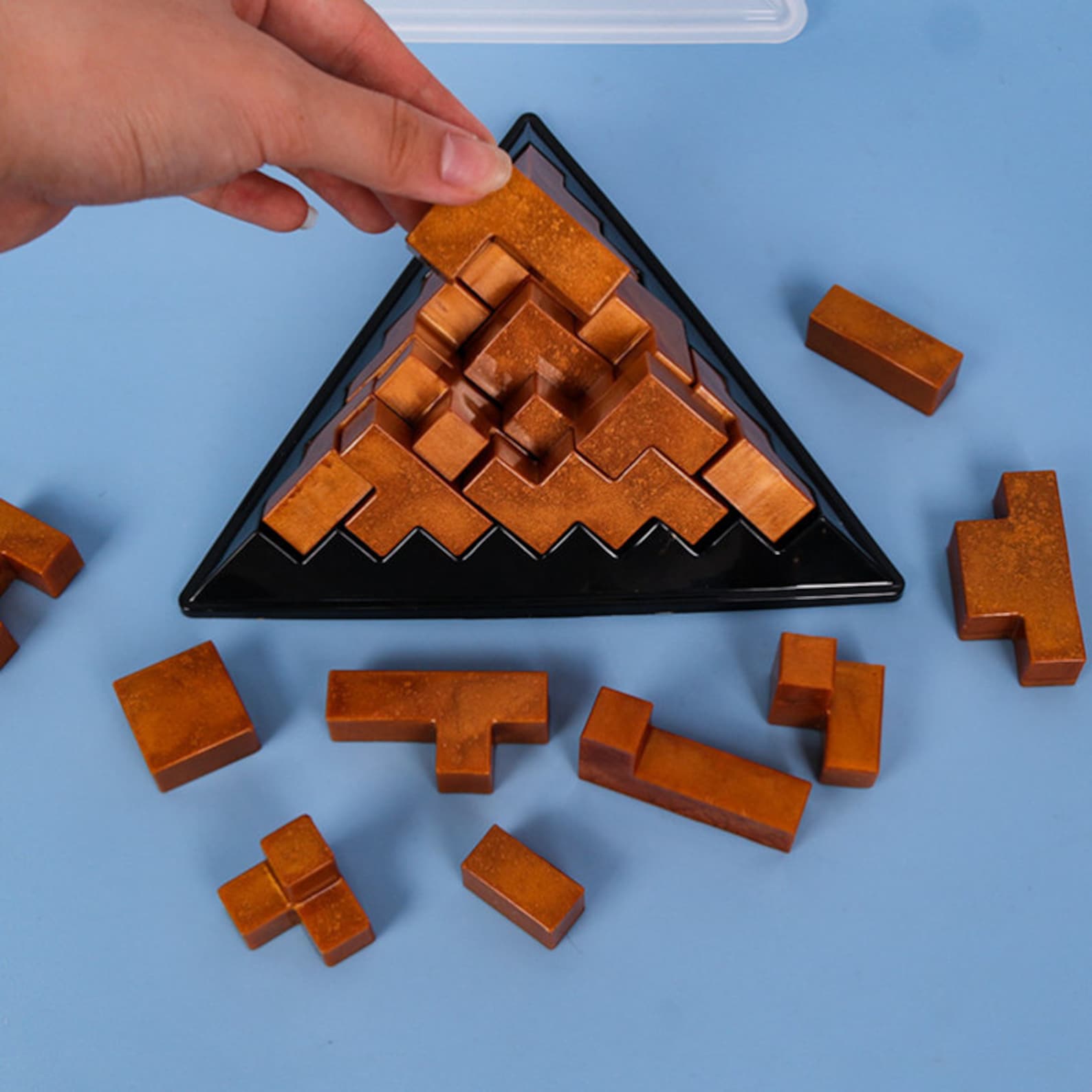 3D Puzzles Game Pyramid Jigsaw Block Building Epoxy Resin - Etsy