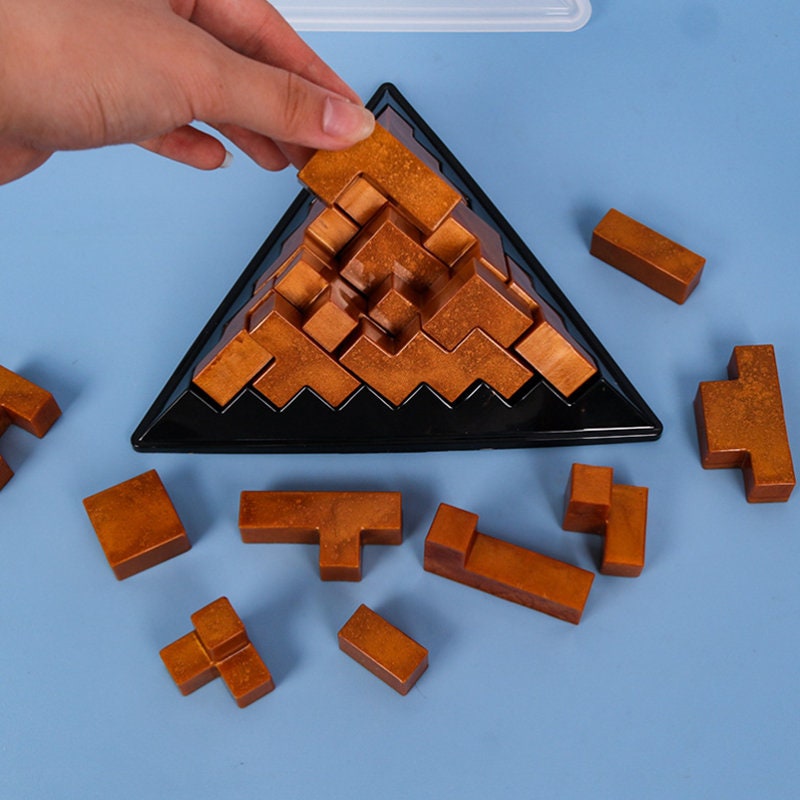 3D Puzzles Game Pyramid Jigsaw Block Building Epoxy Resin - Etsy