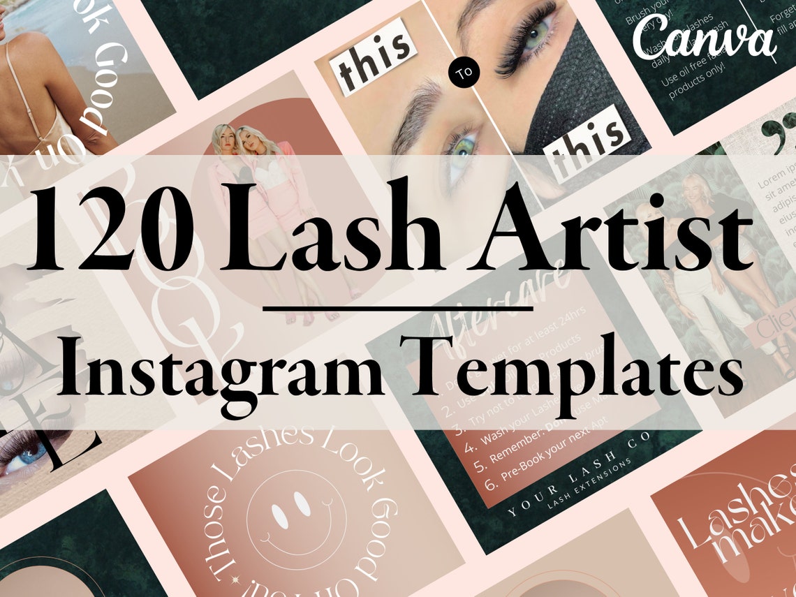 Luxury Lash Artist Social Media Posts Eyelash Extensions - Etsy