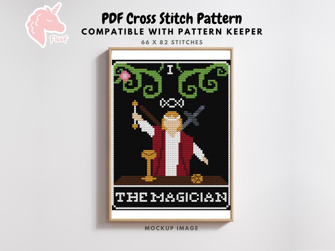 The Magician Cross Stitch Pattern, Tarot Card Cross Stitch Pattern ...