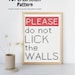 Please Do Not LICK the WALLS, Good Omens Cross Stitch Pattern, PDF ...