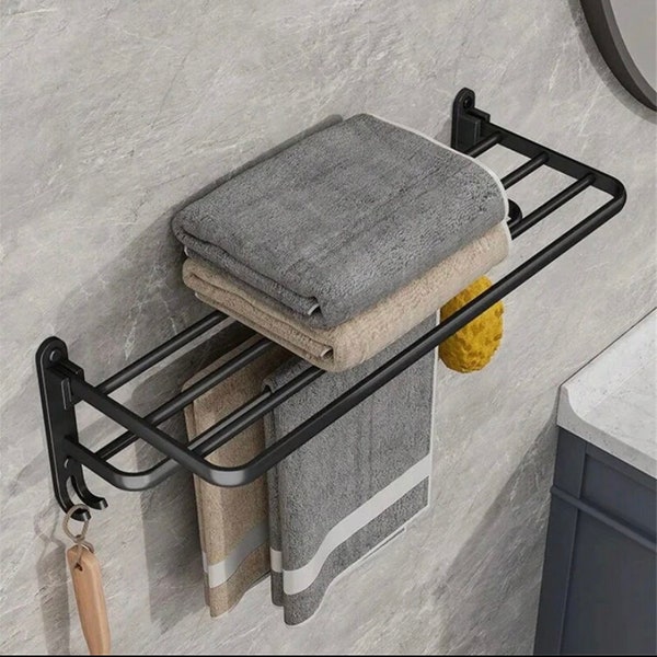 Black Towel Rack - Etsy
