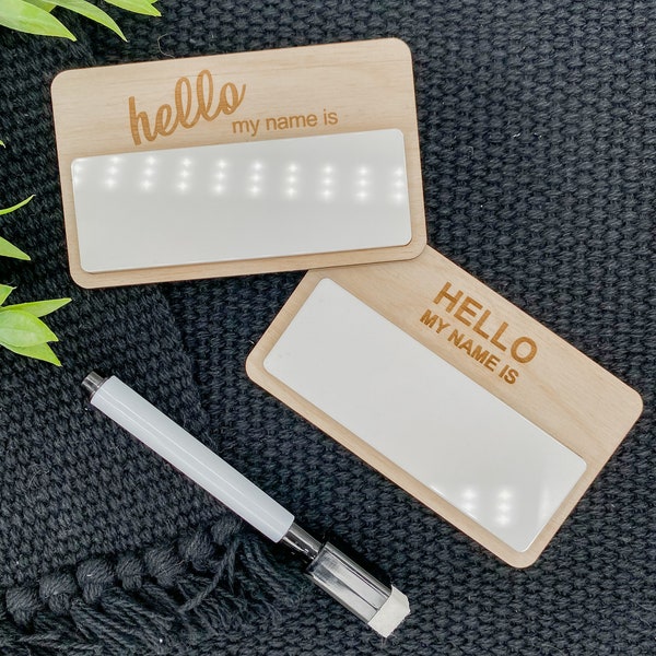 Whiteboard Name Tag - Etsy