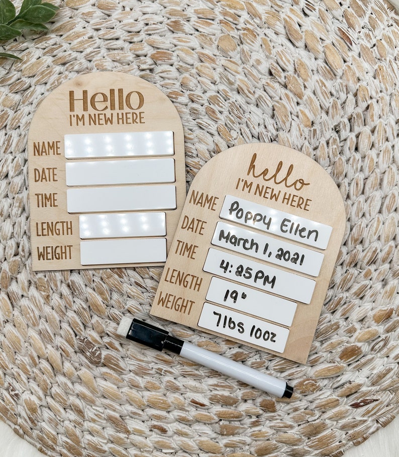 Birth Announcement, Whiteboard Birth Announcement, Baby Announcement - Etsy