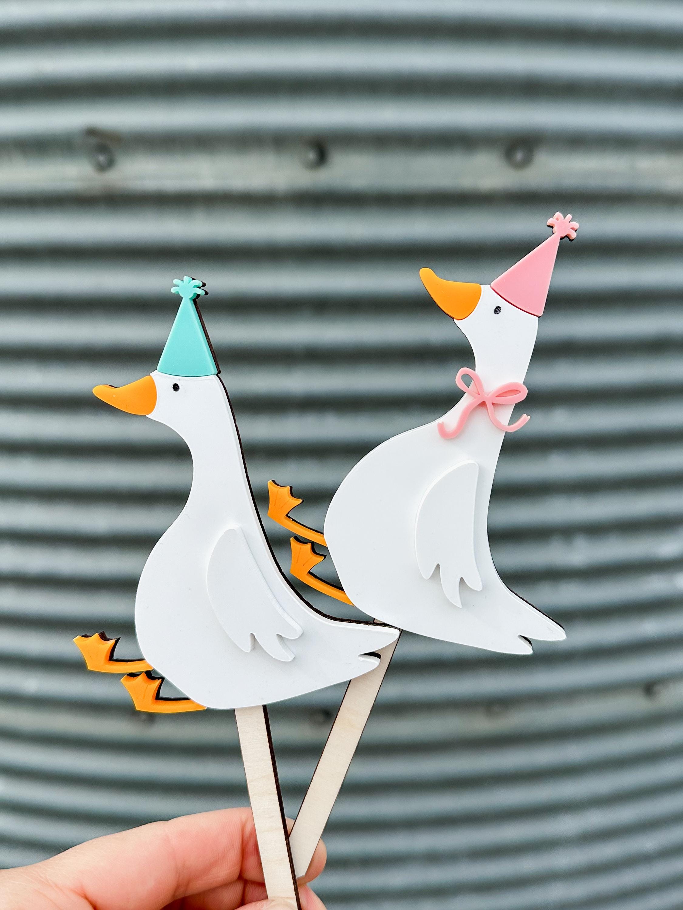 Goose Cake Topper, One Silly Goose, Goose Birthday Theme, Cake Topper ...