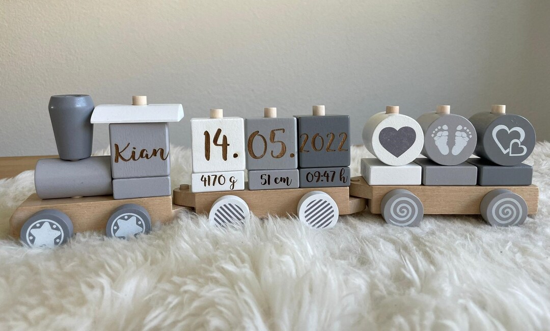 Birth Track / Birth Train With Personalized Lettering - Etsy