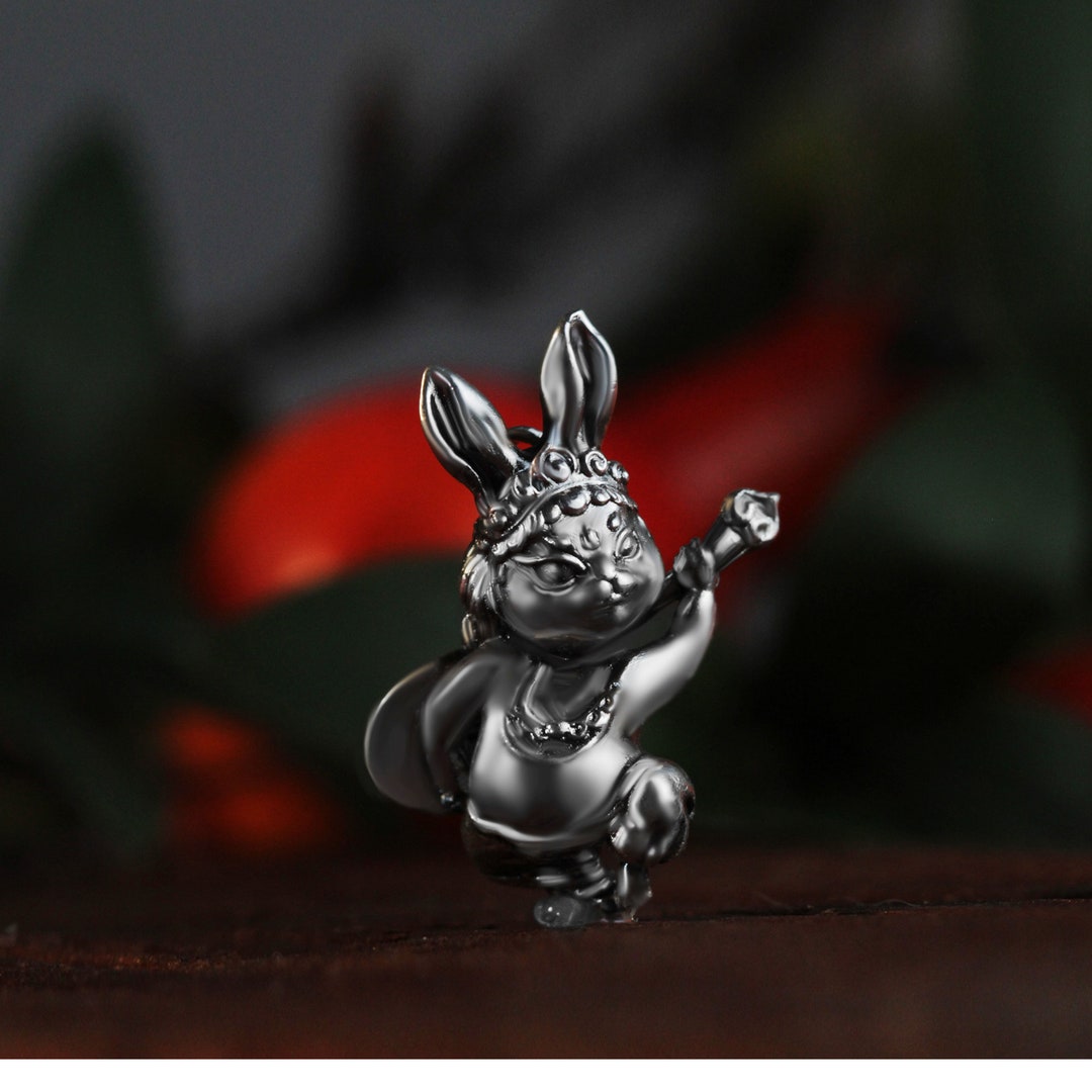 Sterling Silver Dunhuang Flying Apsaras Rabbit Pendantzodiac - Etsy