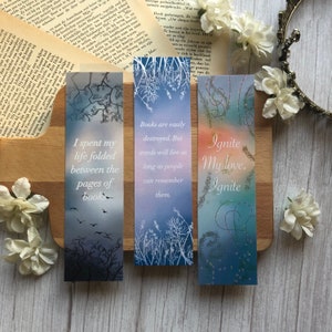 Shatter me / unravel me / ignite me bookmark - Etsy Nederland