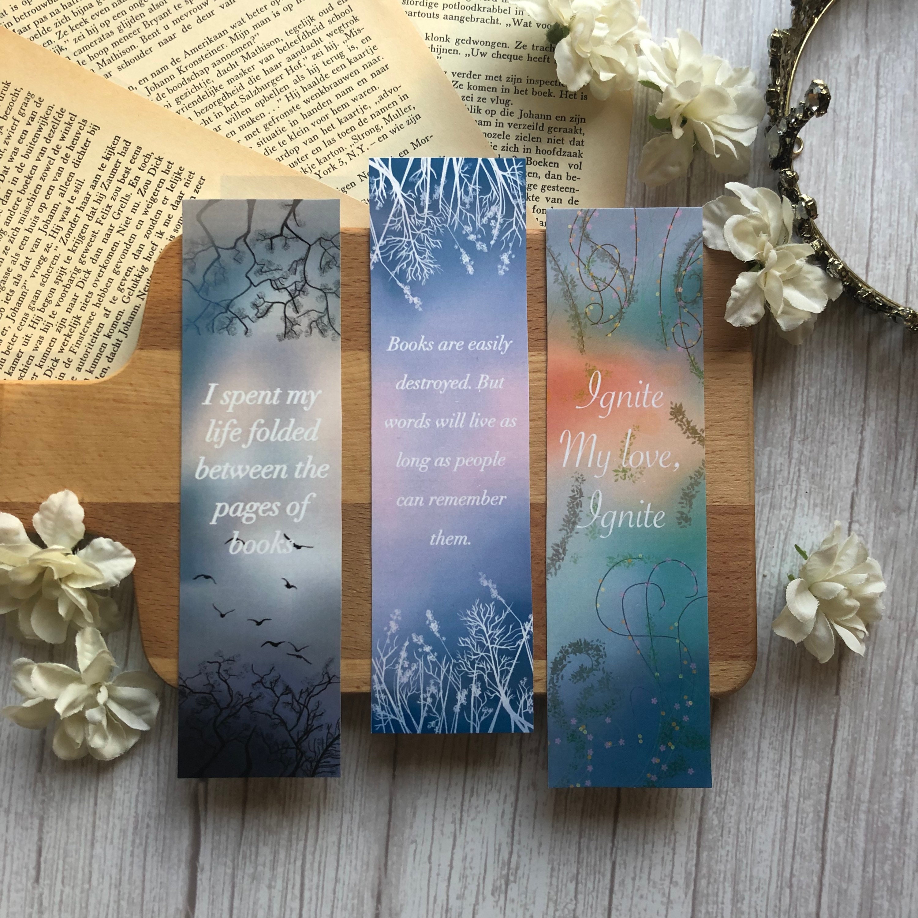 Shatter me / unravel me / ignite me bookmark - Etsy Nederland