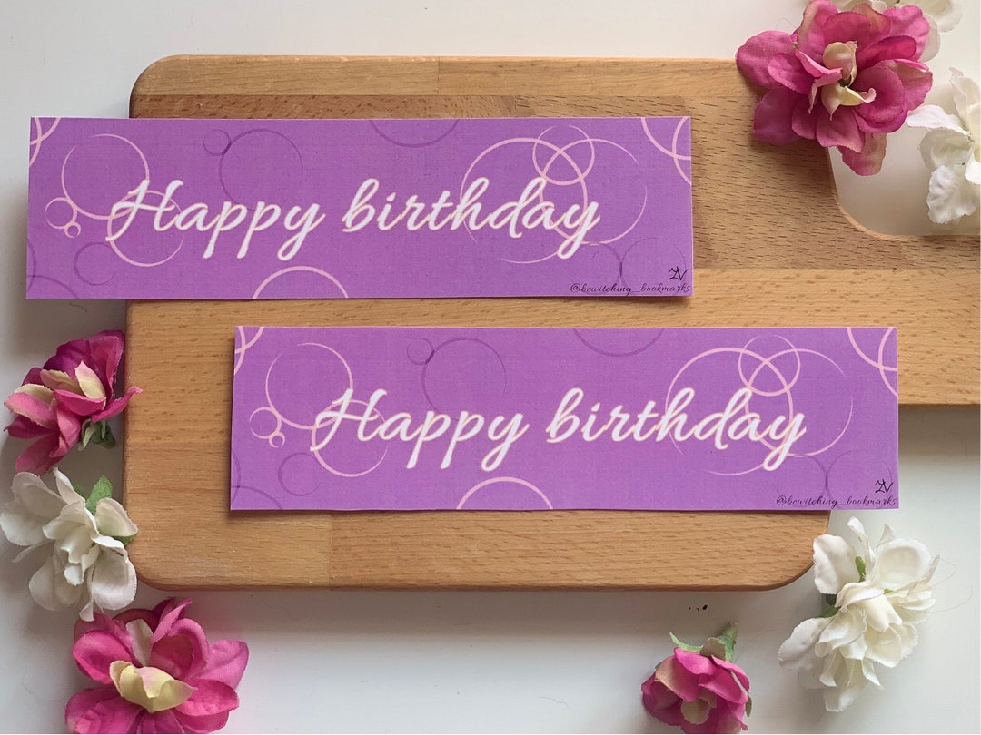 Happy Birthday Bookmark - Etsy