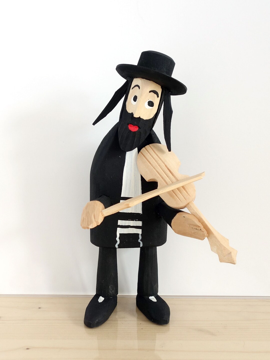 Jewish Musician With Violin / Jew Handmade of Wood / Jew Figurine - Etsy