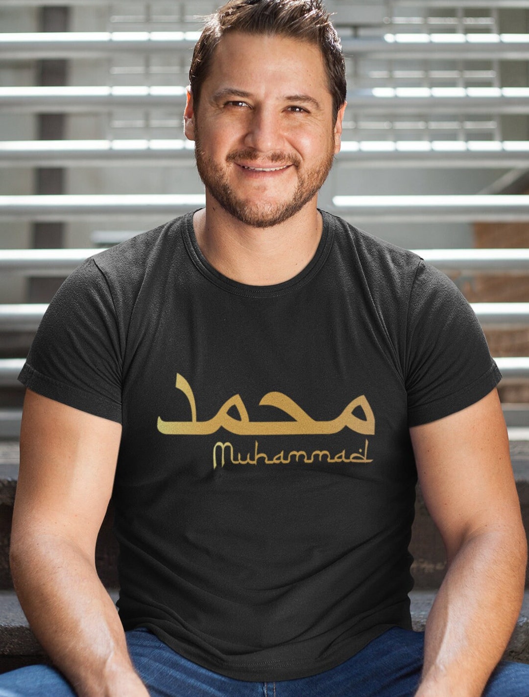 Personalised Arabic T-shirt, Front & Back Arabic English Calligraphy ...