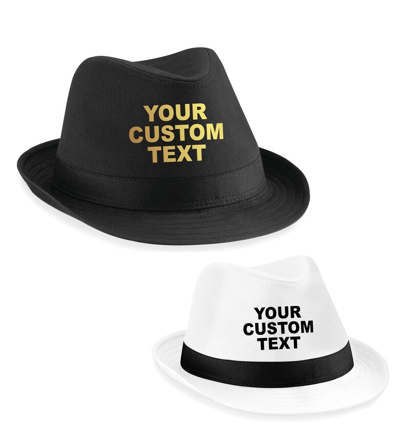 Personalised Fedora Hat, Custom Name Cap, Musical Event or Grandad Xmas ...