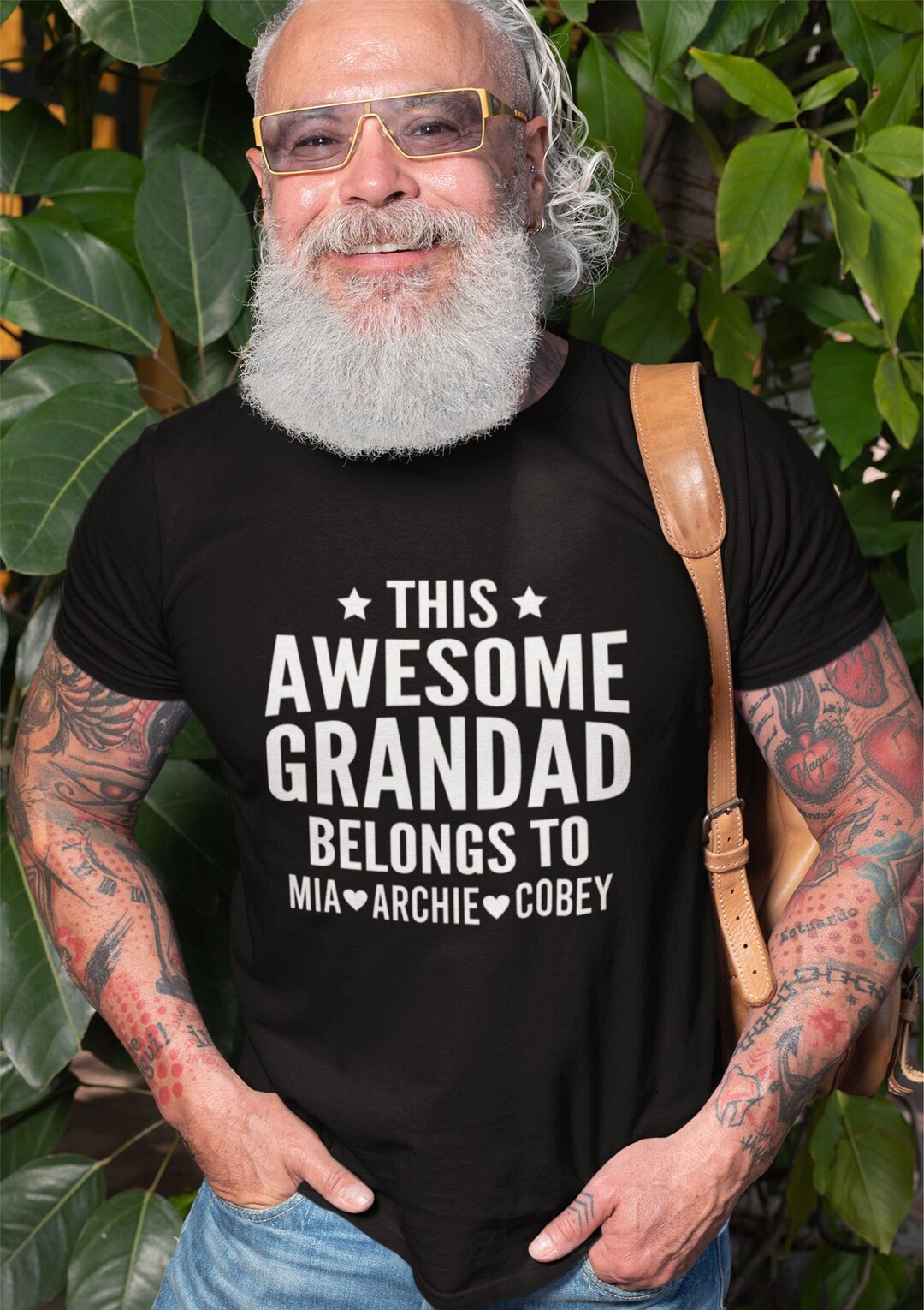 Grandad T-shirt This Awesome Grandad Belongs to Names Birthday Fathers ...