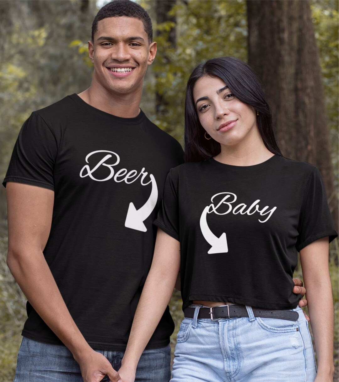 Beer Baby Matching T-shirt Set Pregnancy Announcement Men Women Gift ...