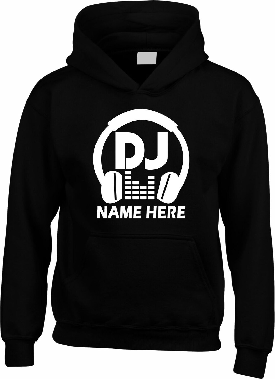 Personalised DJ Headphone Hoodie: Unisex Jumper Pullover Hoody Music ...