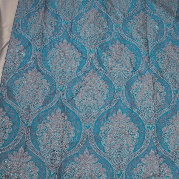 Blue Damask Fabric - Etsy