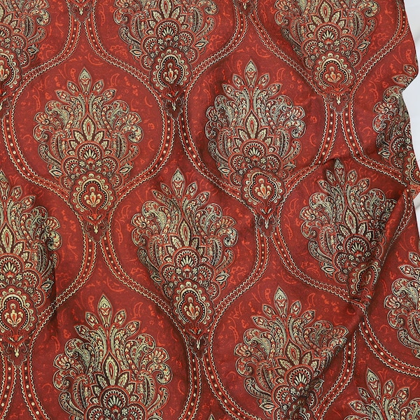 Red Gold Fabric - Etsy