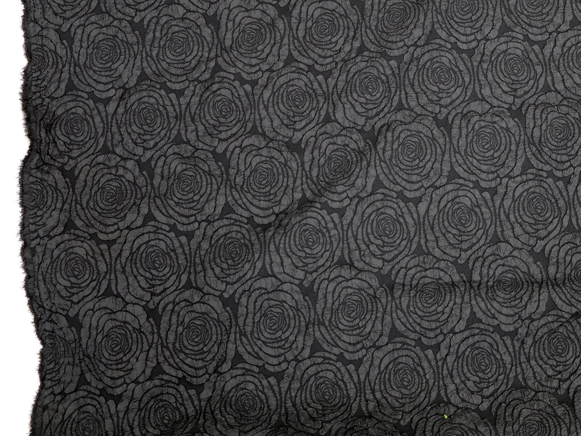 Black Rose embossed Polyester Jacquard fabric 58 wide | Etsy