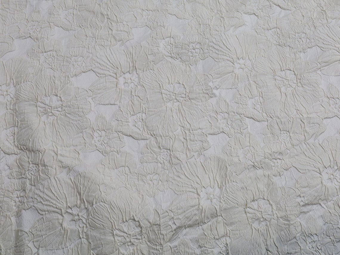 Ivory Embossed Flower Jacquard Fabric 58" Wide - Sold by the Yard - Etsy