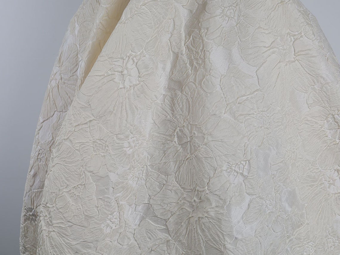 Ivory Embossed Flower Jacquard Fabric 58" Wide - Sold by the Yard - Etsy