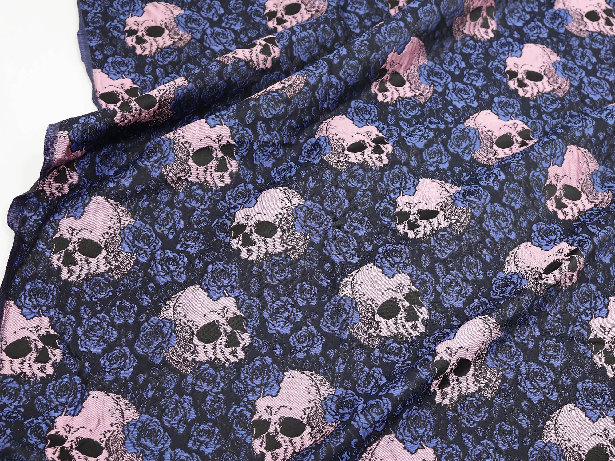Embossed Skull Brocade Jacquard fabric for dress making | Etsy