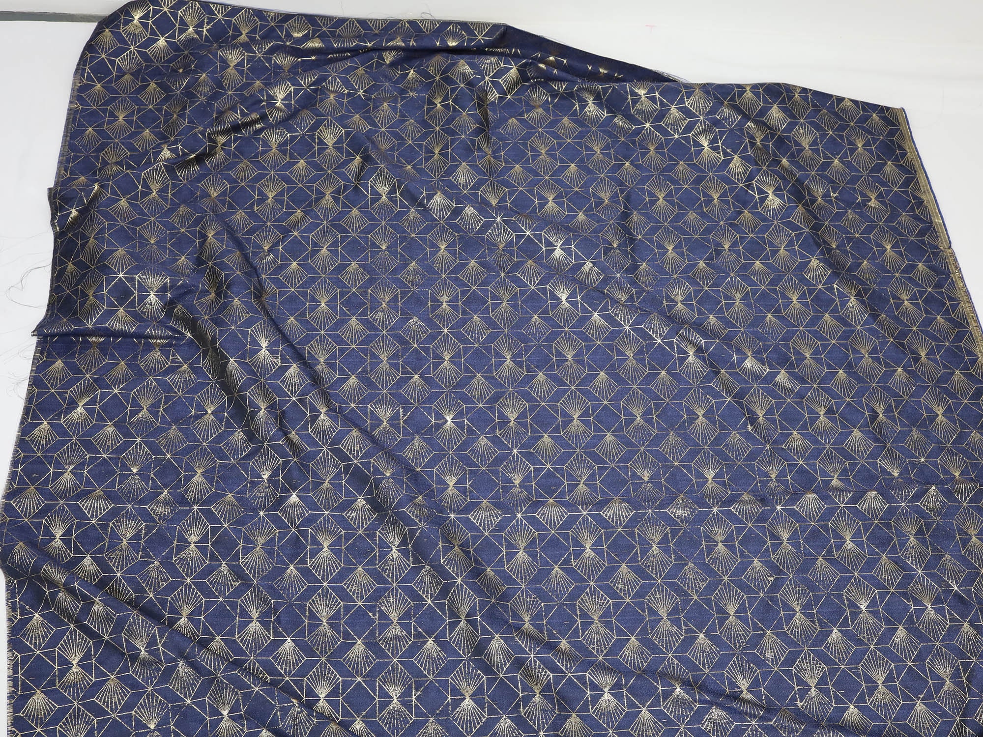 Navy Blue Brocade Jacquard Fabric for Dress Making 58 - Etsy Australia