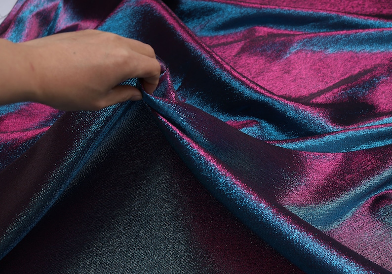 Iridescent Jacquard Fabric Polyester Metallic Thread 58 - Etsy