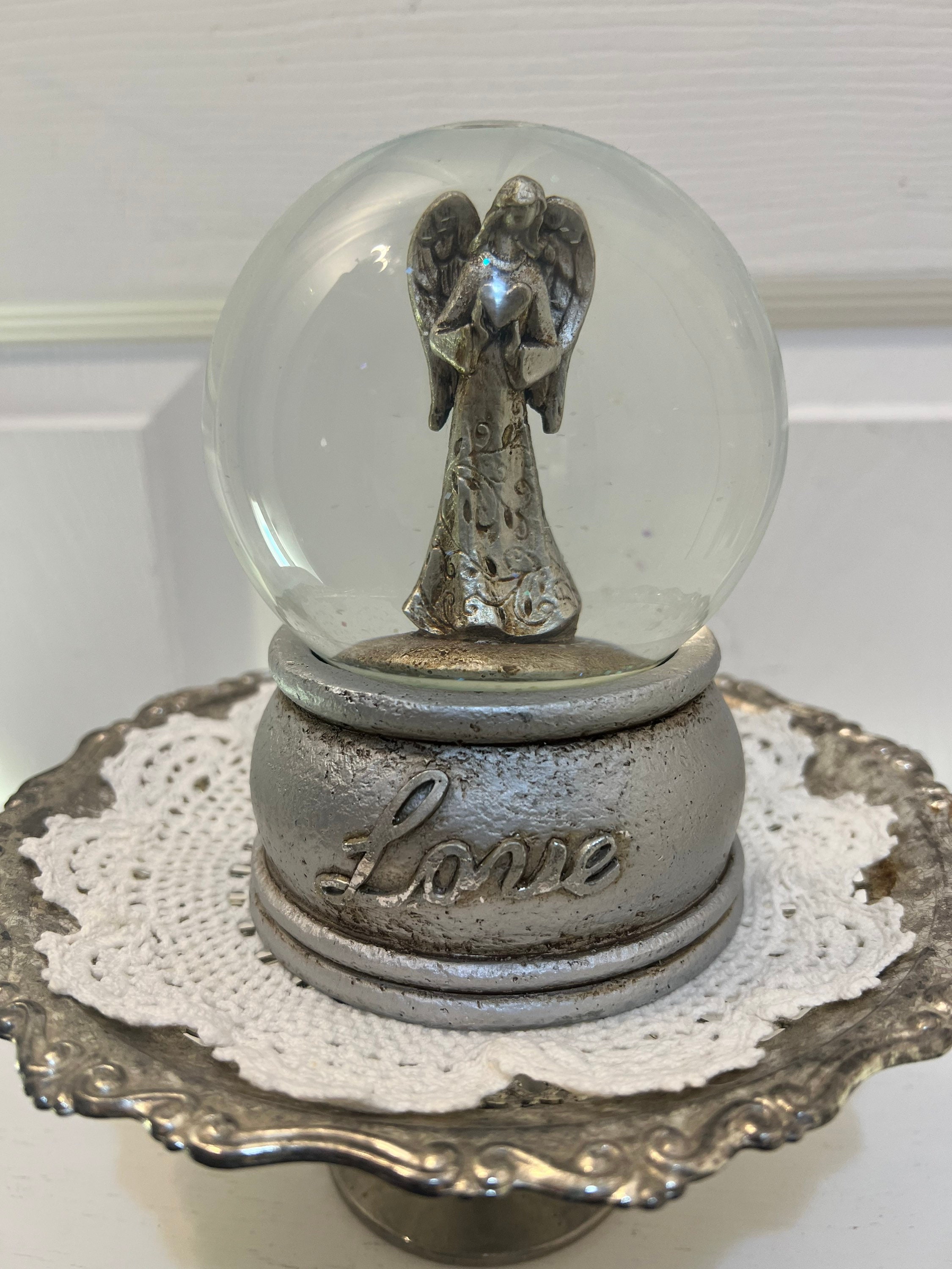 Vintage St. Nicholas Square Sankyo Love Angel Sparkle Globe Music Box ...