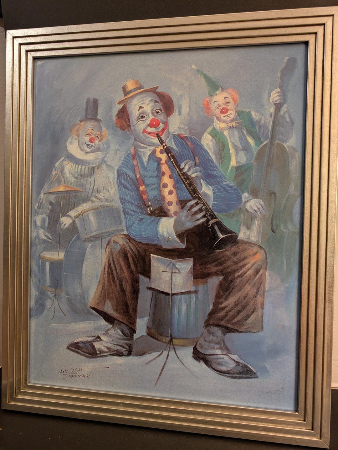 Vintage William Hoffman Signed Musical Clown Framed Art Print, Clown Musicians, Collectible ...