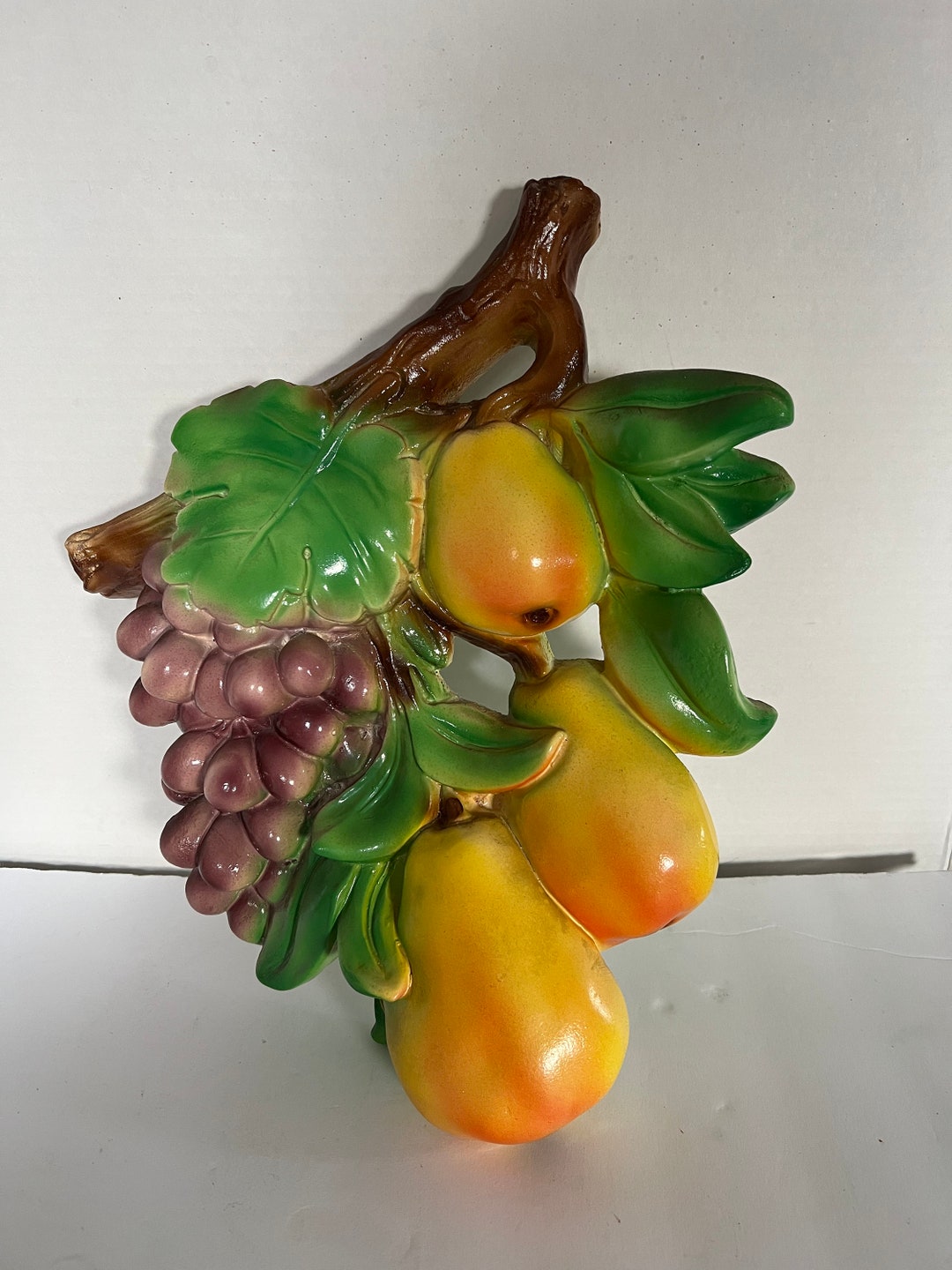 Vintage Mid Century Fruit Chalkware, Vintage Wall Art - Etsy