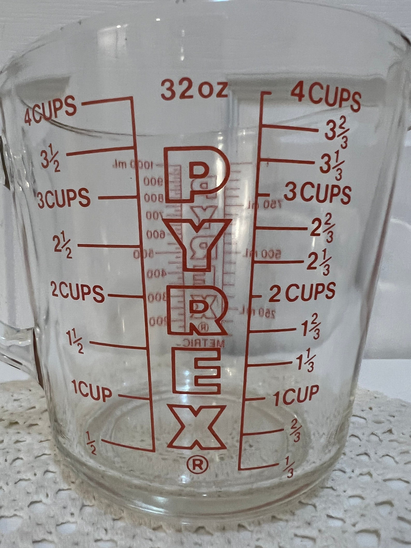 Vintage Pyrex D Ring Handle 4 Cup Measure Cup, Retro Kitchen Wares - Etsy