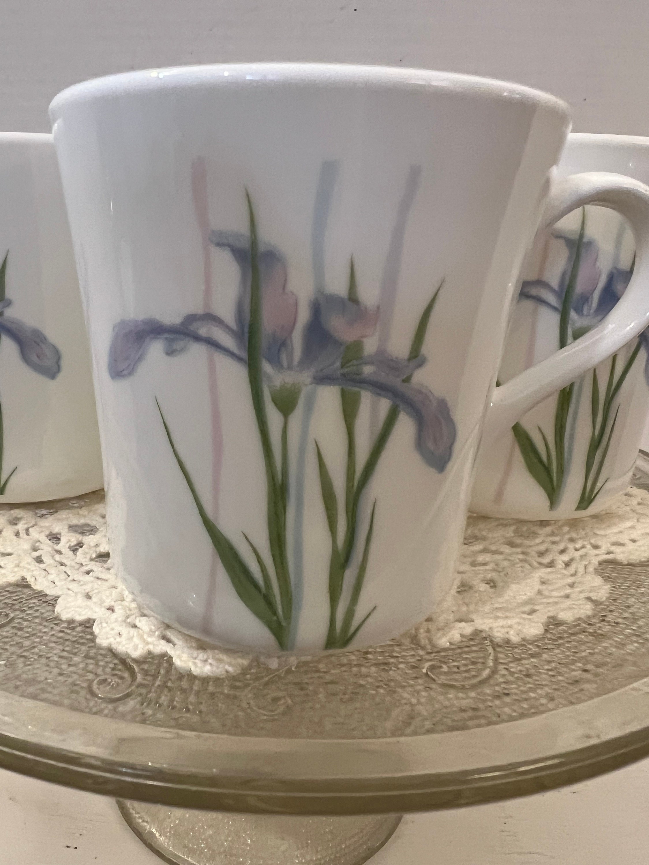 Set of 4 Vintage Corelle Shadow Iris Mugs, Corelle Dishes - Etsy